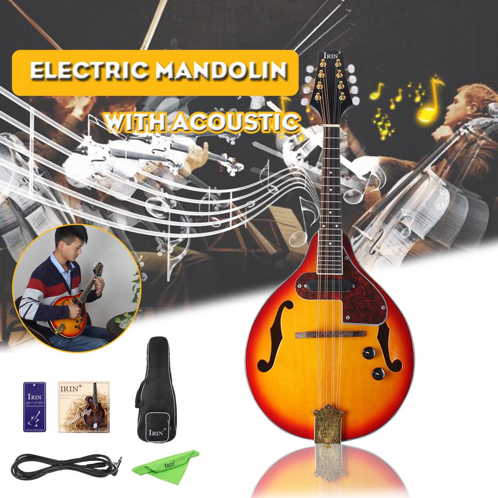 IRIN Sunset Elektro Akustik Mandolin Ladin Ahşap W / Bağlantı ...