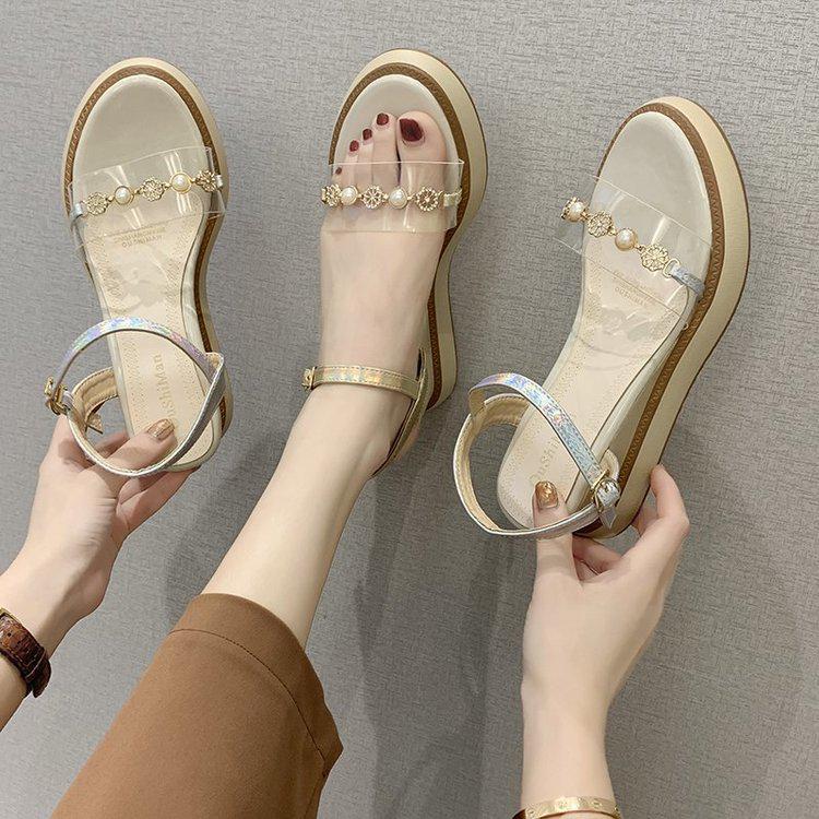 Buy Summer Wedge Sandals Female Fairy Wind Sandals Word with Wild ...