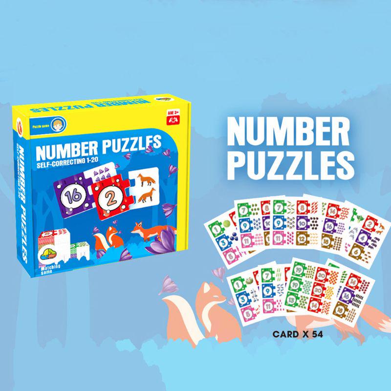 Buy Self-Correcting Number Puzzles Set Developmental Toys Storage Box ...