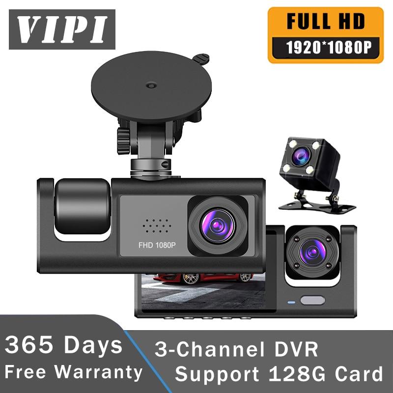 Kaufe 3 Kamera Objektiv Auto DVR 3-Kanal Dash Cam HD 1080P Dash Kamera ...