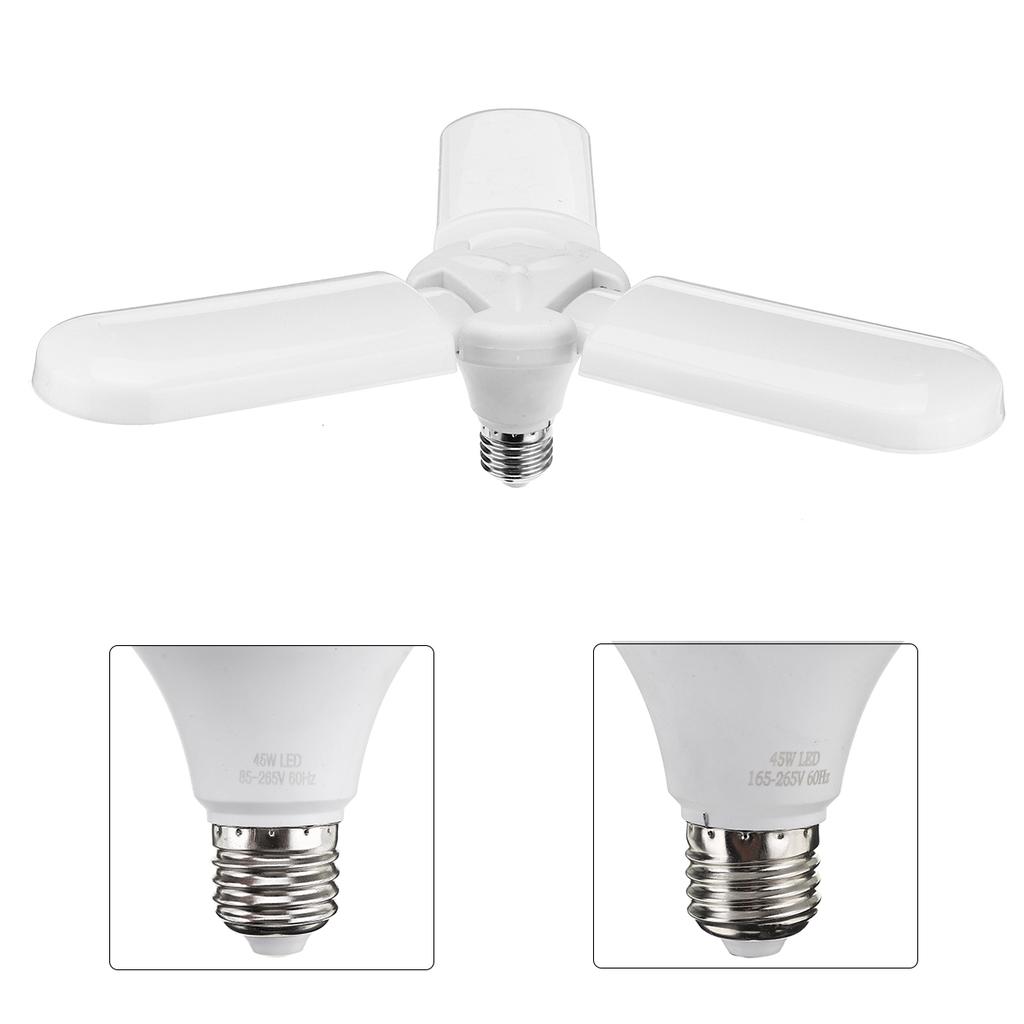 45W E27 Fan Blade LED Light Bulb LED Folding Garage Lamp AC85-265V/165 ...