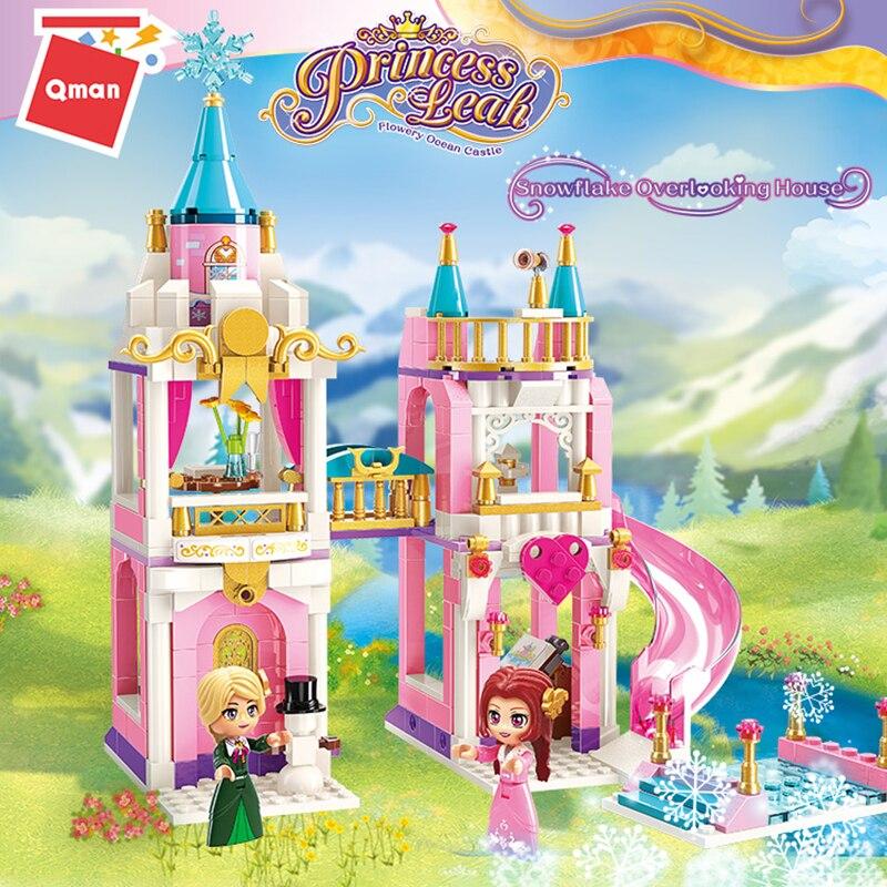 Buy Qman 2615 Snow World Series Magical Ice Castle Snowflake Set Girls ...