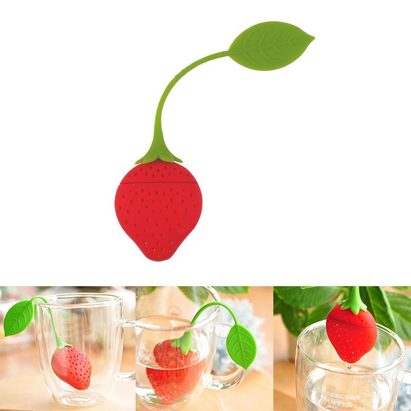 Buy 1PC Tea Accessories Loose-leaf Strawberry Shape Silicone Rubber Tea ...