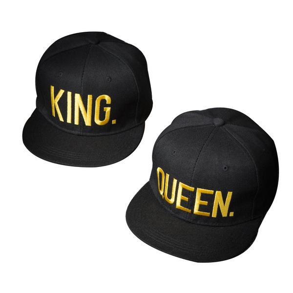 Buy 2pcs Trendy King and Queen Snapback Caps Hip-Hop Hats Baseball Hat ...