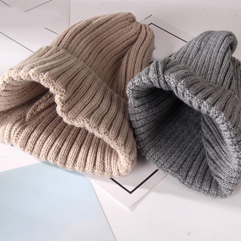 Buy Unisex Solid Wool Pointed Hat Knitted Hat Winter Warm Baggy Casual ...