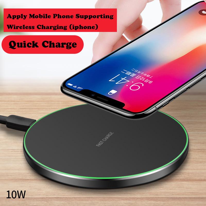 Buy Samsung Iphone Fast Charge Round Aluminum Alloy 10W Wireless ...