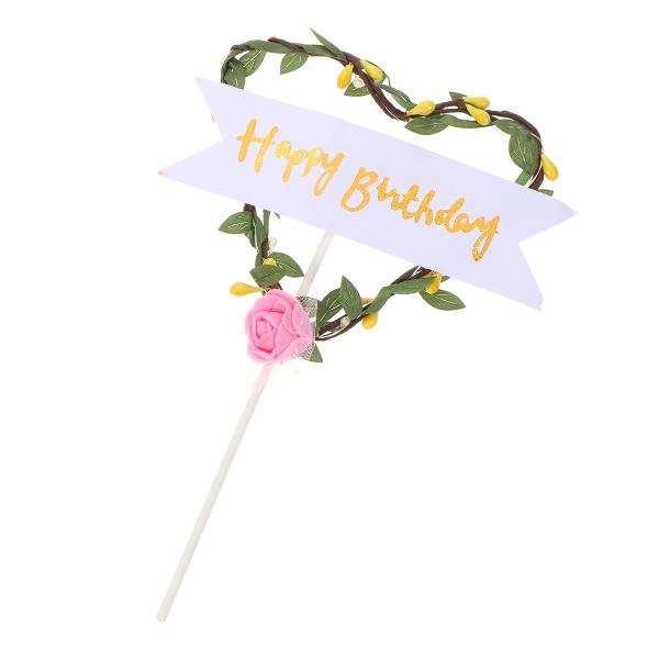Buy 1PC Cake Topper Rattan Lamp Garland Romatic Love Shaped Cupcake ...