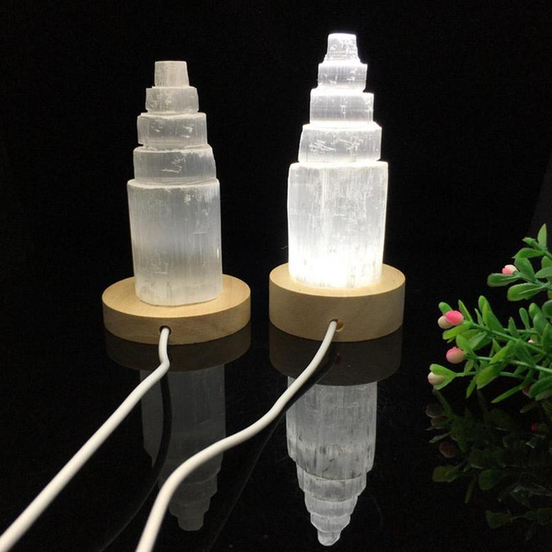 Buy Natural Selenite Lamp White Gemstones Ice Berg Hand Home Ore Decor ...