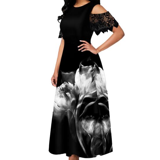 Cumpără Jupon de dama Plus Size Rochie Dama Imprimeu Floral Dantela ...