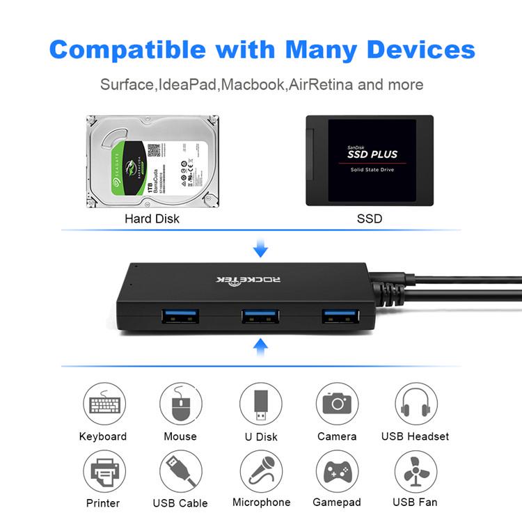 Buy Multi Usb 3.0 Hub Port 2.5 SATA Adapter Splitter Power Hard Drive ...