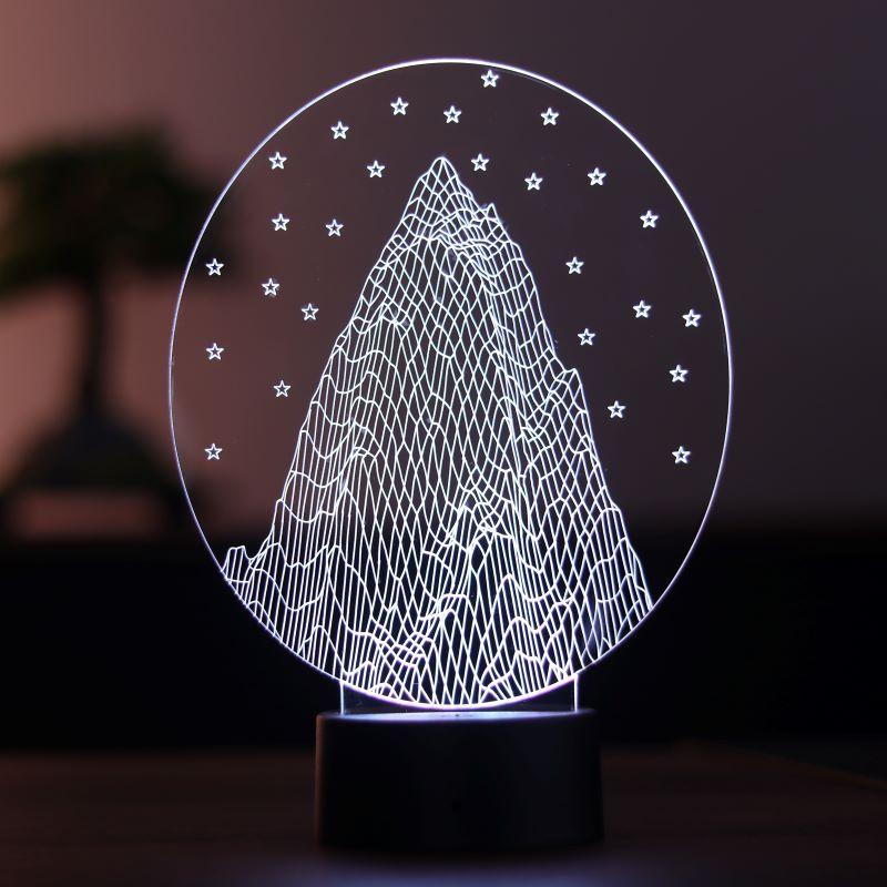 3D Illusion Iceberg Acrylic LED Night Light 7 Diffrent Light Color ...