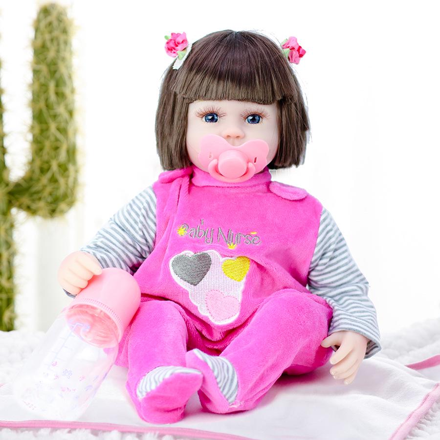 Buy 42CM Mini Stuffed Baby Doll Toys for Children Silicone Reborn Baby ...