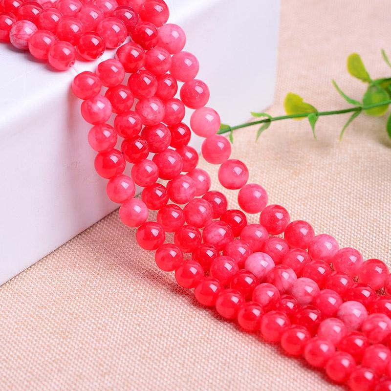 Buy 4A Natural Red White Chalcedony Loose Bead Handmade Stone Crystal ...