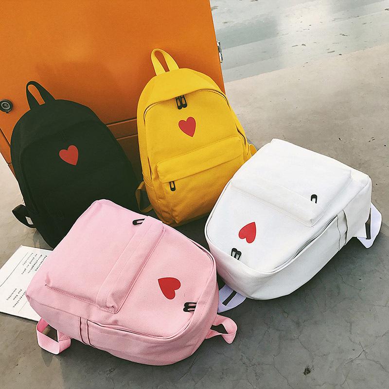 Buy 2pcs/set Cute Love Heart Printed Travel Rucksack for Teen Girls ...