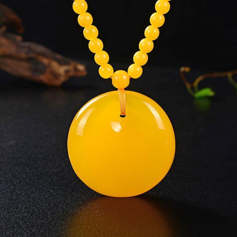 Buy Natural Stone Amber Beeswax Pendant Men and Women Chicken Oil ...