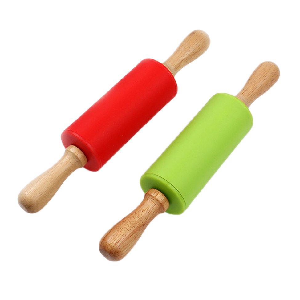 Cheap King Silicone 22.5cm Solid Wood Rolling Sticks Dumpling Sticks ...