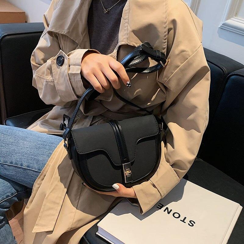 Cheap Luxury Brand Women Saddle Bag Matte Pu Leather Crossbody Bags For ...