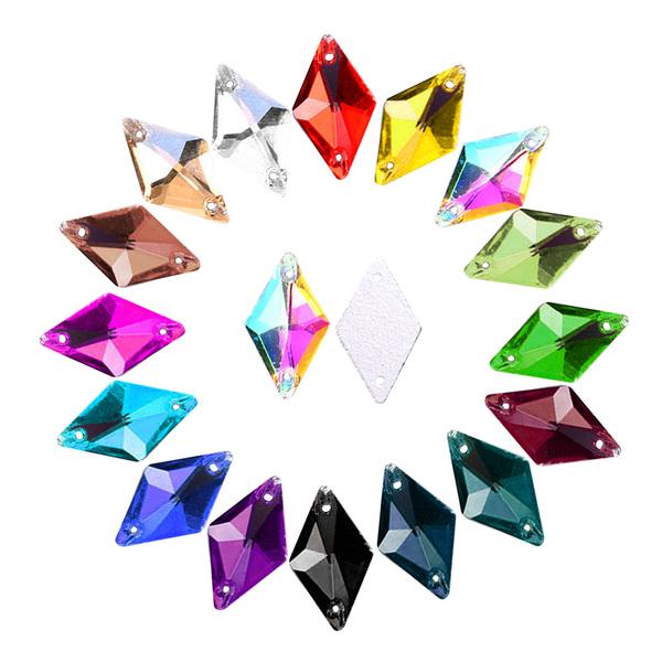 Buy 28pcs Crystal Beautiful Rhombus Crystal Jewelry Materials Glass ...