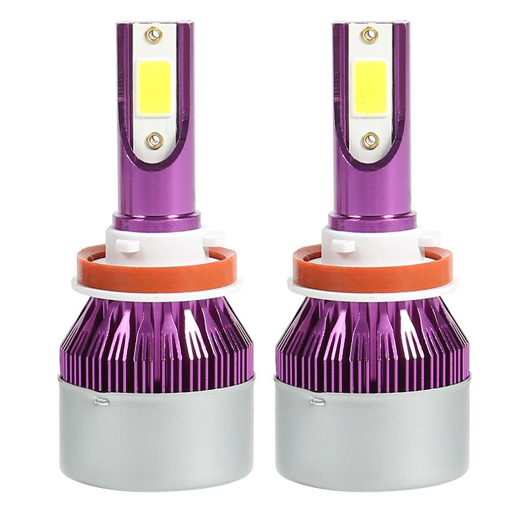 Buy 1 Pair COB LED Car Headlight Bulbs 72W 6500K Headlamp Fog Light ...