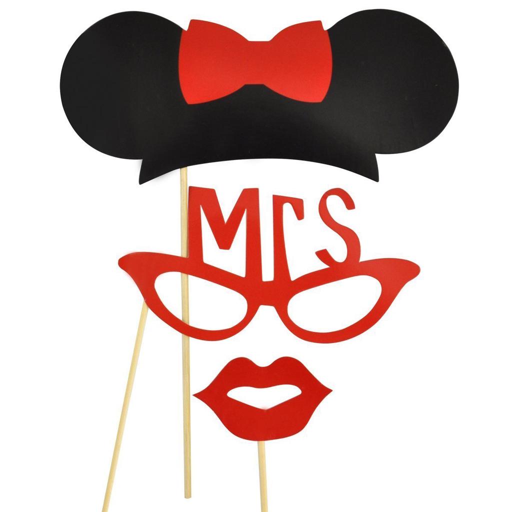 Buy 31pcs Beard Red Lip Photo Props for New Wedding /Party Favors ...