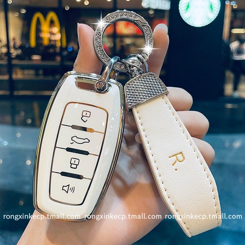 Leather Keychain 4 Button Car Key Case Cover for Great Wall Haval Jolion H6 H7 H4 H9 F5 F7 F7X ...