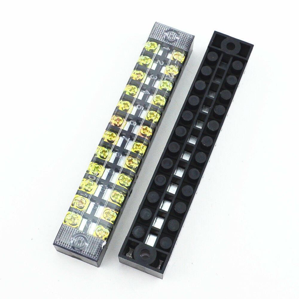 5Pcs TB-1512L Dual Rows 12 Positions Clear Covered Screw Terminal ...
