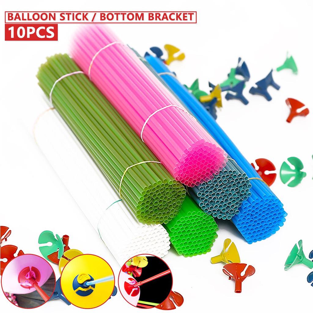 Buy 10Sets 40cm Balloons Holder Sticks Latex Balloon StickPVC Rods ...