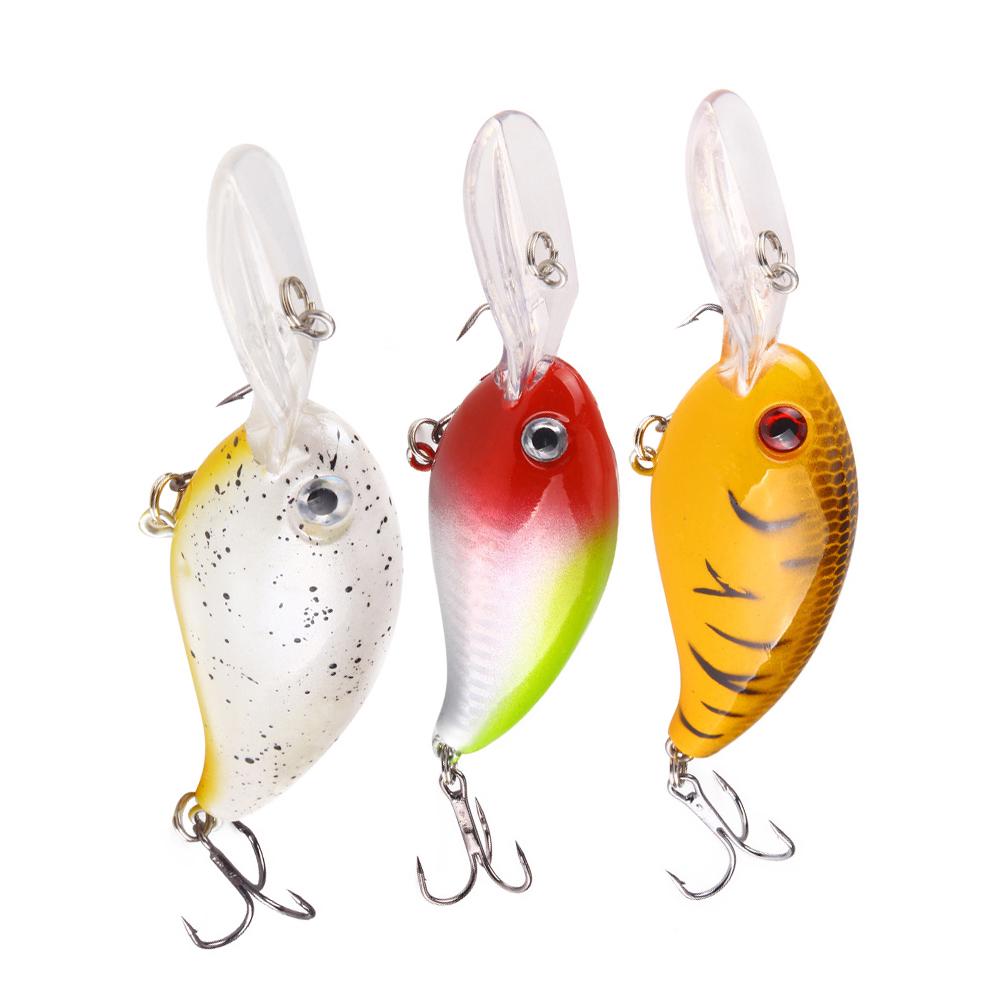 New 1Pc Crank 3D Eyes Fishing Lure Hard Bait Bass Crankbait Sharp Fish ...