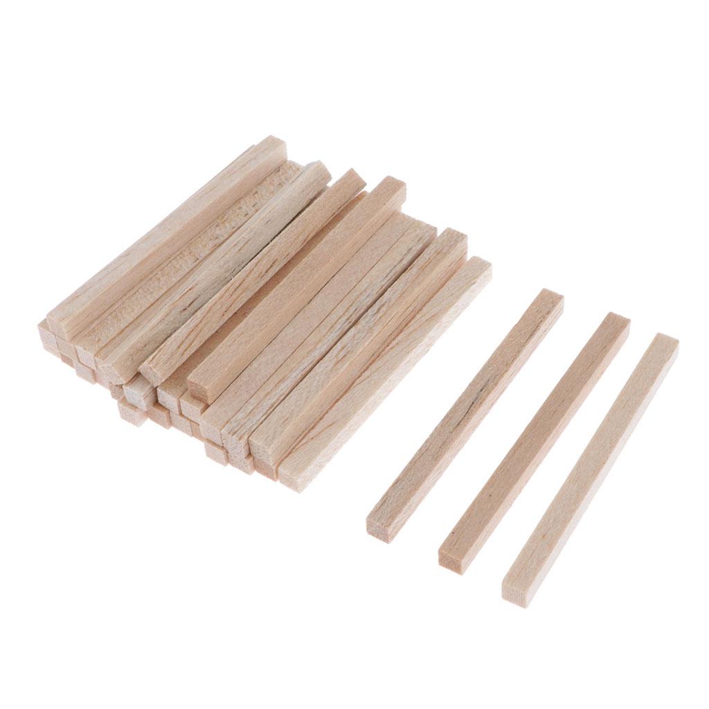 Buy 30x Unfinished Plain Balsa Wood Round Stick Dowel Rod DIY Craft ...