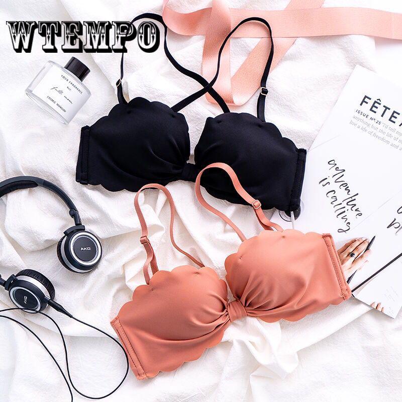 Buy Bra Wire Free Bras for Women Thin Cotton Lace Black White Y-line ...