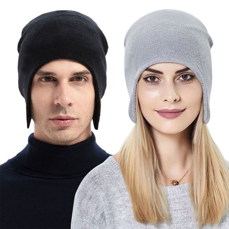 Buy Winter Knitted Warm Ear Protection Beanies Unisex Trendy Outdoor ...