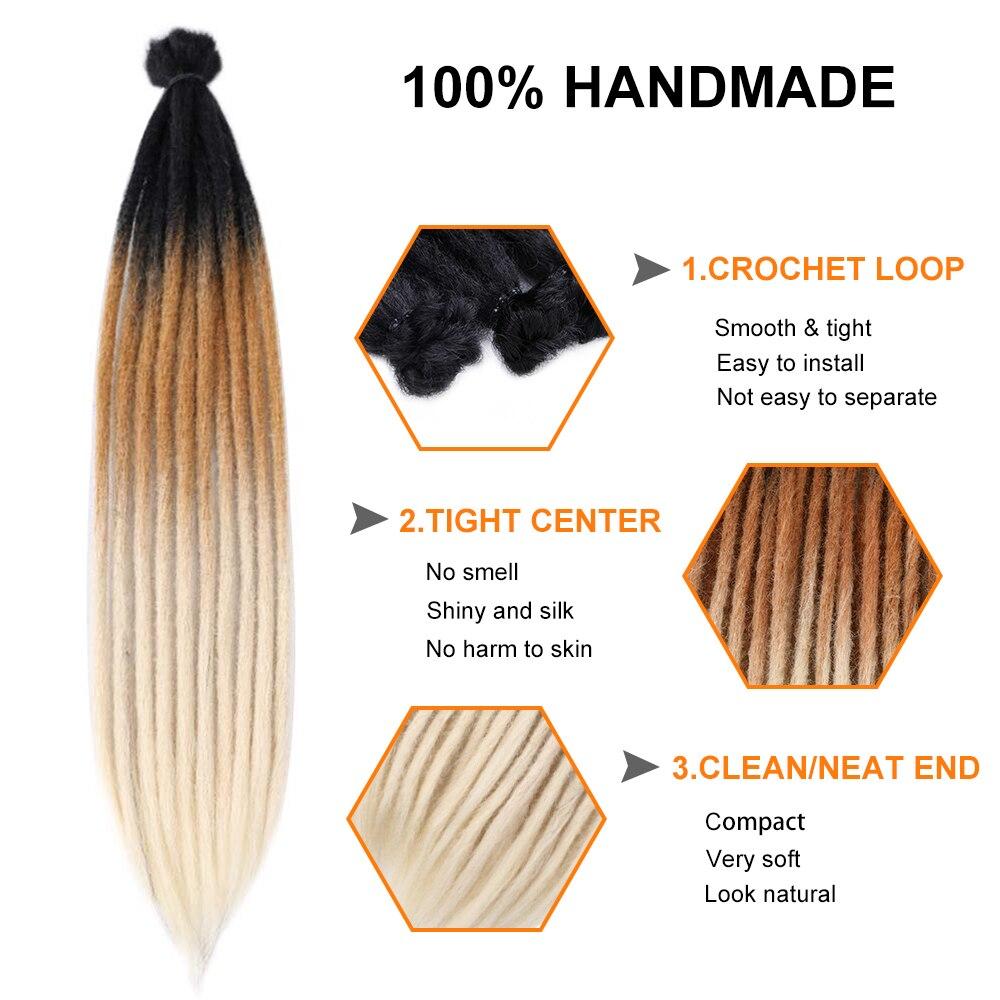 20Inch 100% El Yapımı Dreadlocks Reggae Saç Hip-Hop Tarzı Yumuşak sahte ...