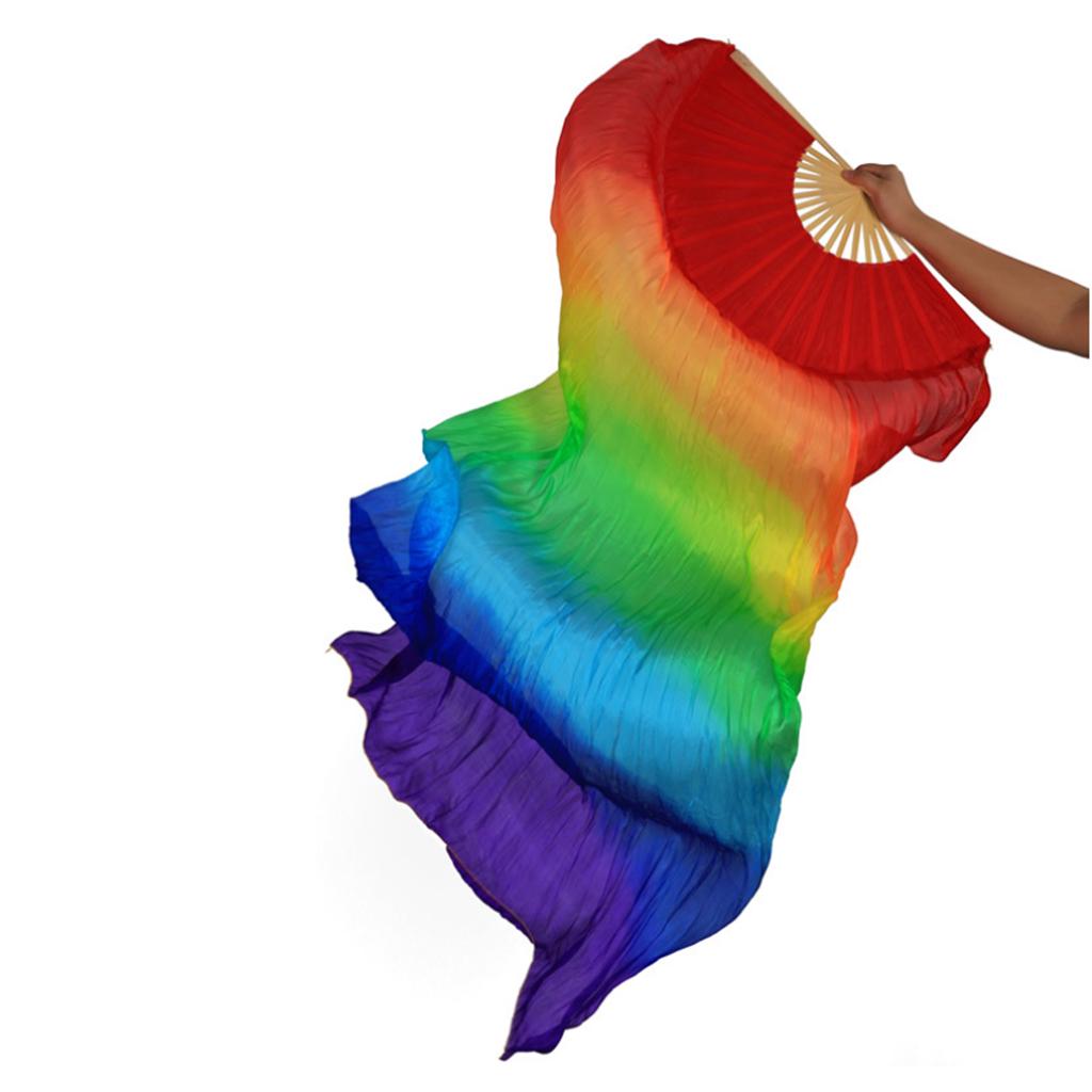 Buy Rainbow Led Dance Fans with Lights Belly Prop Stage Activity Tool ...