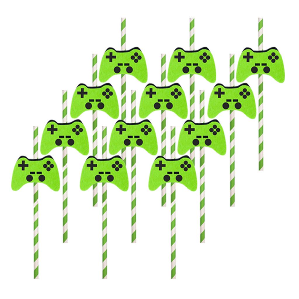 Buy 12 Set Party Game Paper Straws Stripe Drinking Straw Mixed at ...