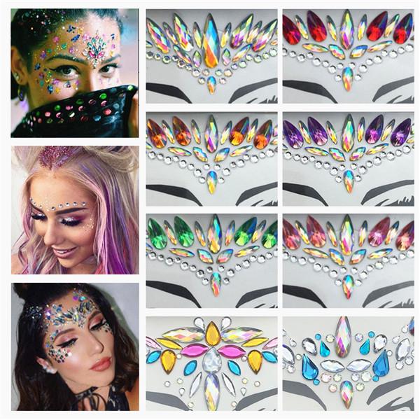 Buy Temporary Rhinestone Tattoo Stickers Face Festival Party Makeup ...