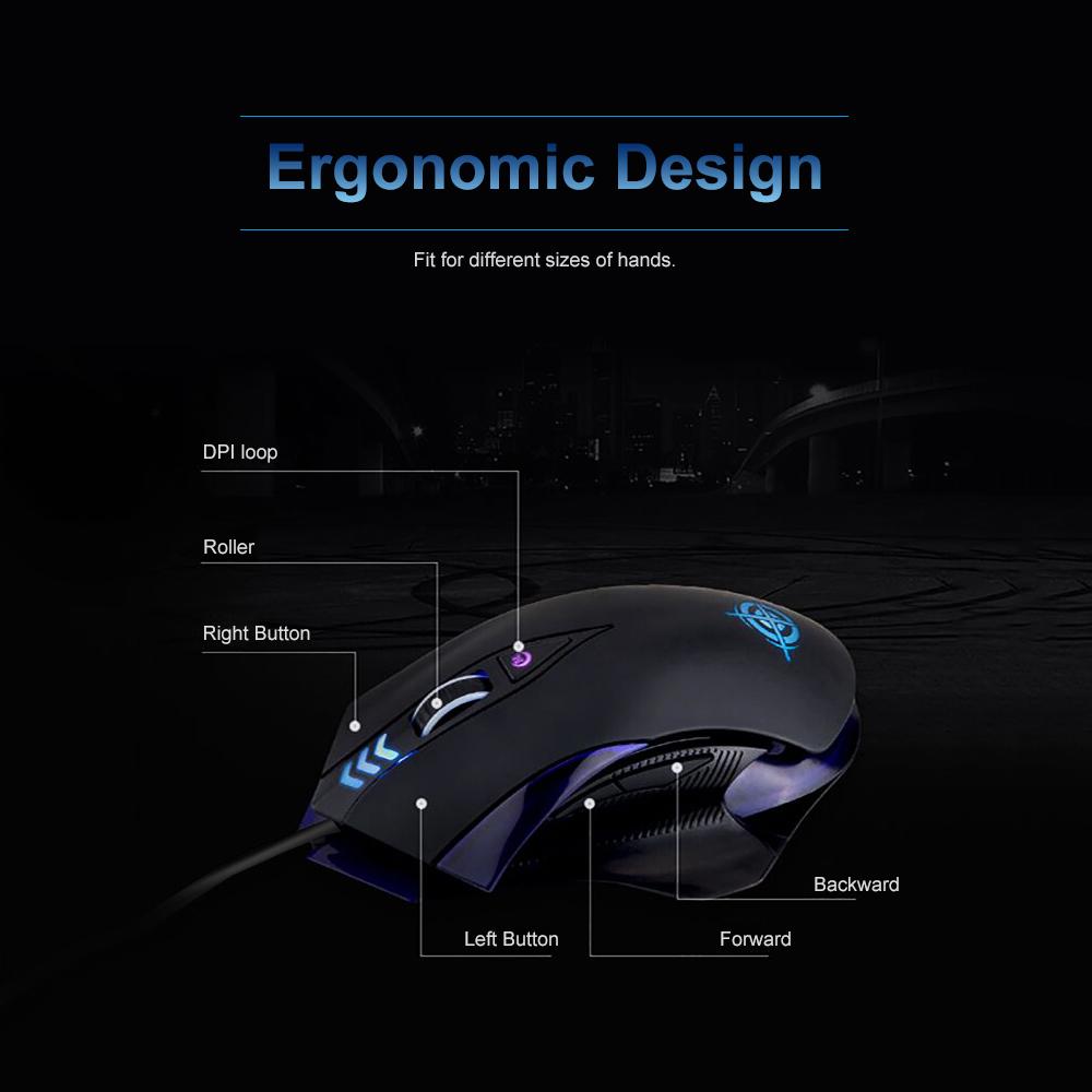 Magic-Refiner Mg4 Usb Wired Gaming Mouse Game Mice 4000dpi Adjustable ...