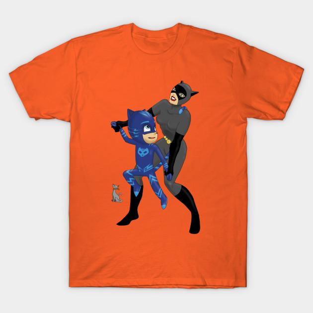 Buy Men Premium Cotton Harajuku T Shirt Catwoman and Catboy Print Men's ...