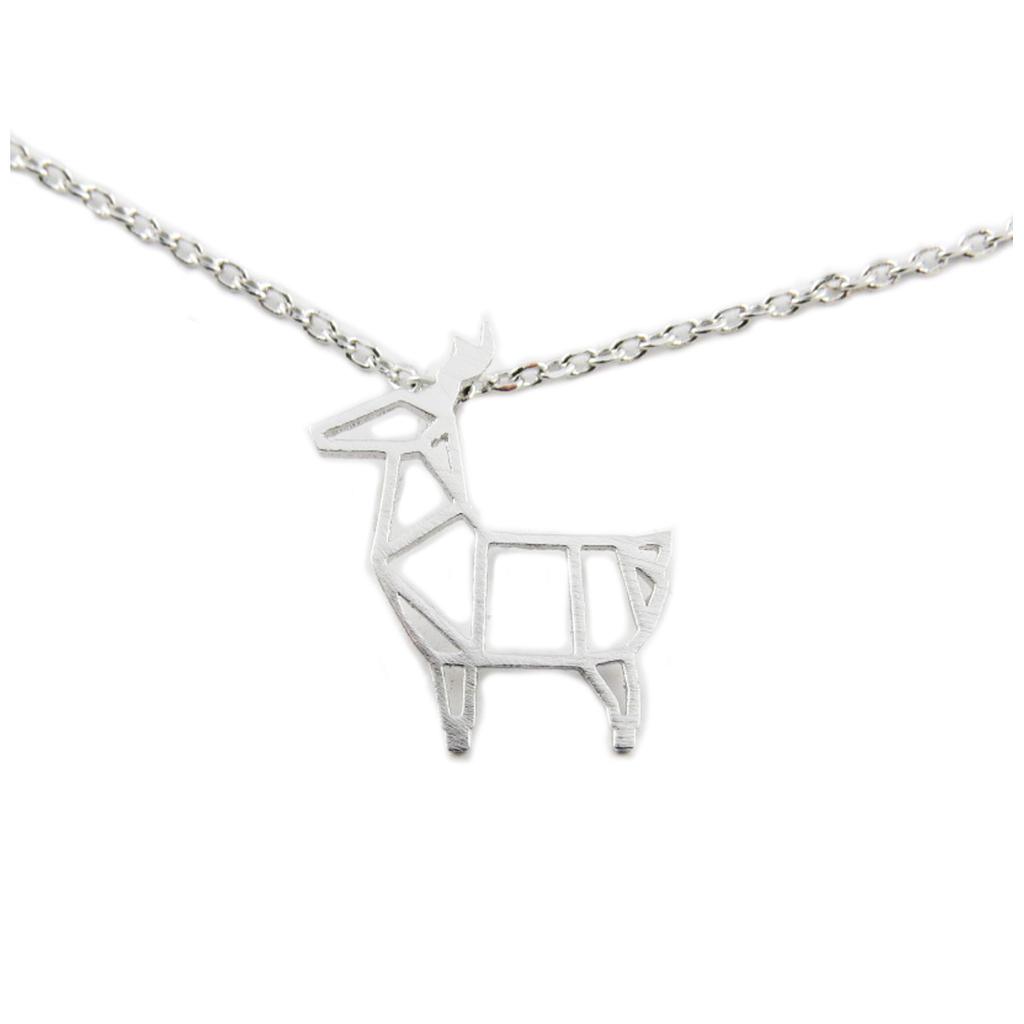 Köp 7bis [R1393] - Handgjorda silver 'Origami' (llama) halsband - 13x13 ...