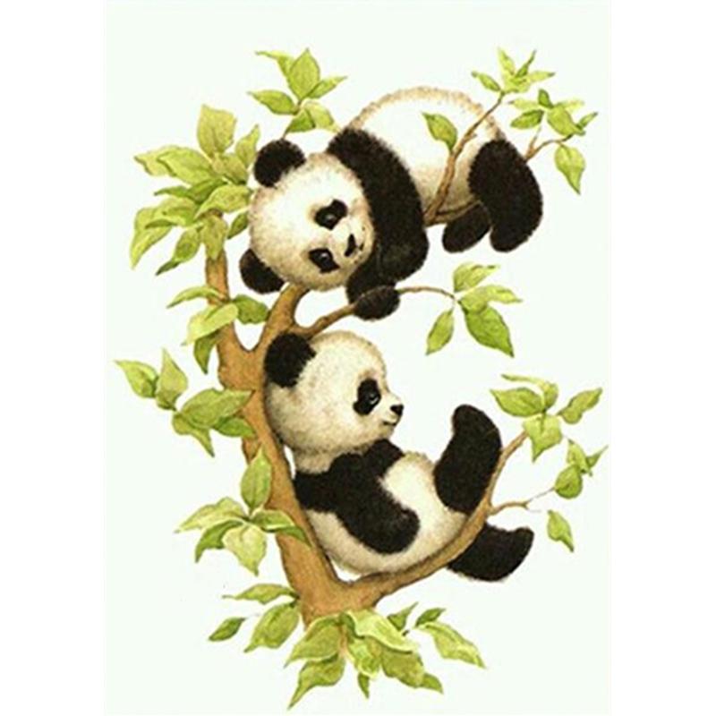 5D DIY Handmade Diamond Painting "Two Pandas" Relieve Stress Leisure ...