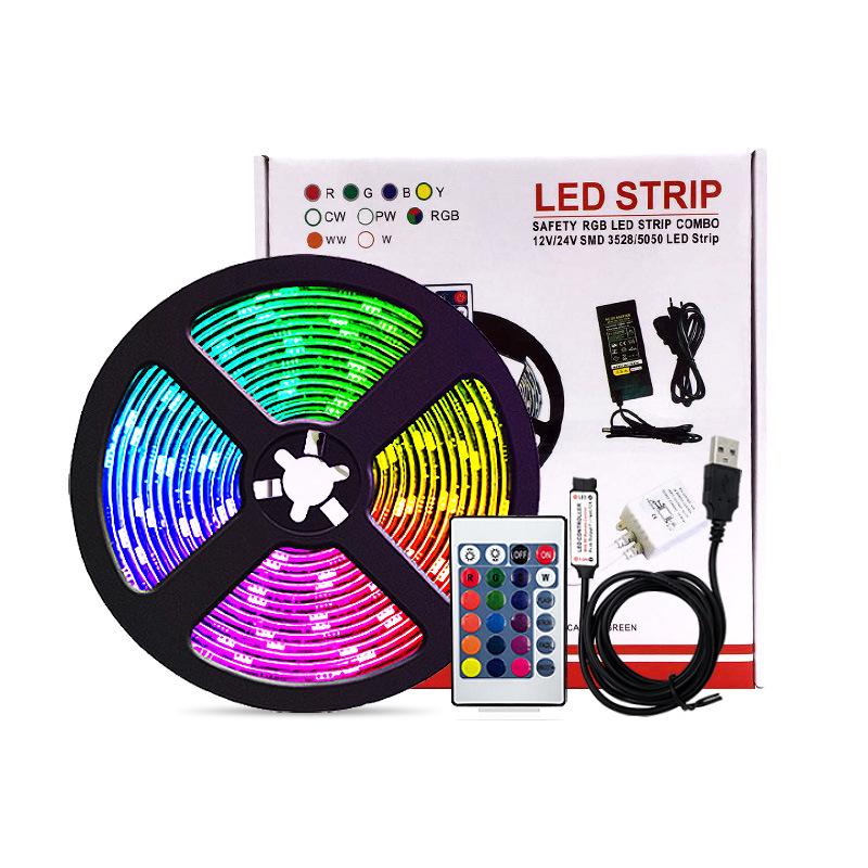 Buy 5050 RGB LED USB Strip Light String Tape+24 Key IR Remote Control ...