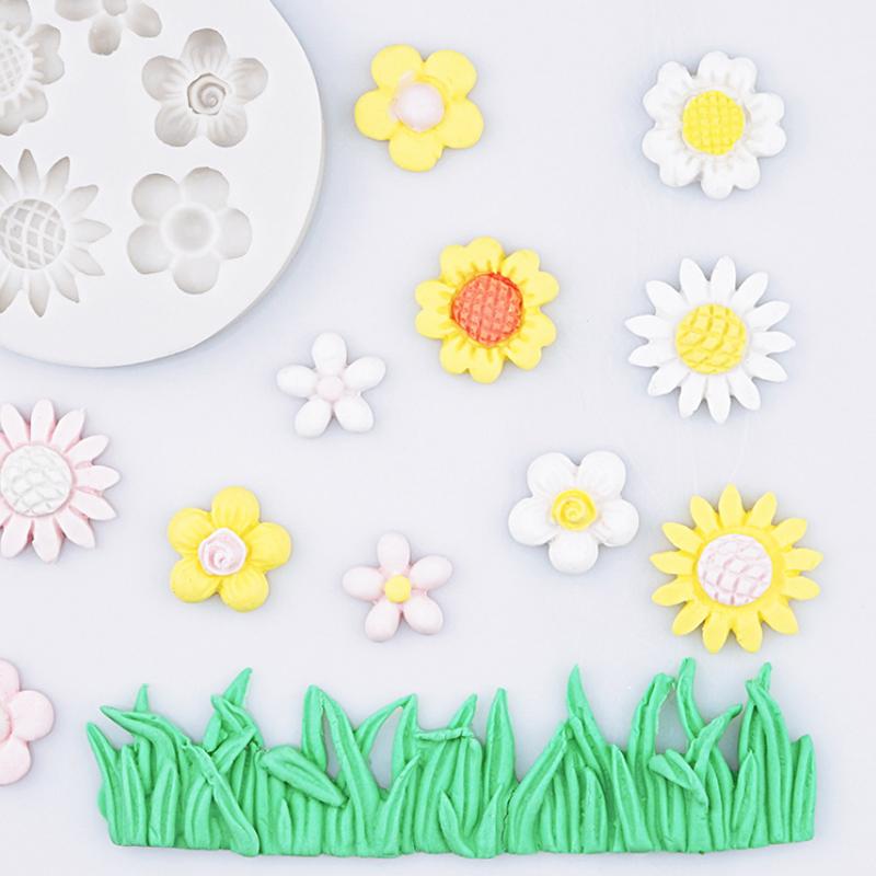 Cartoon Grass Mould Silicone Mold Fondant Cake Decor Tool Gumpaste ...