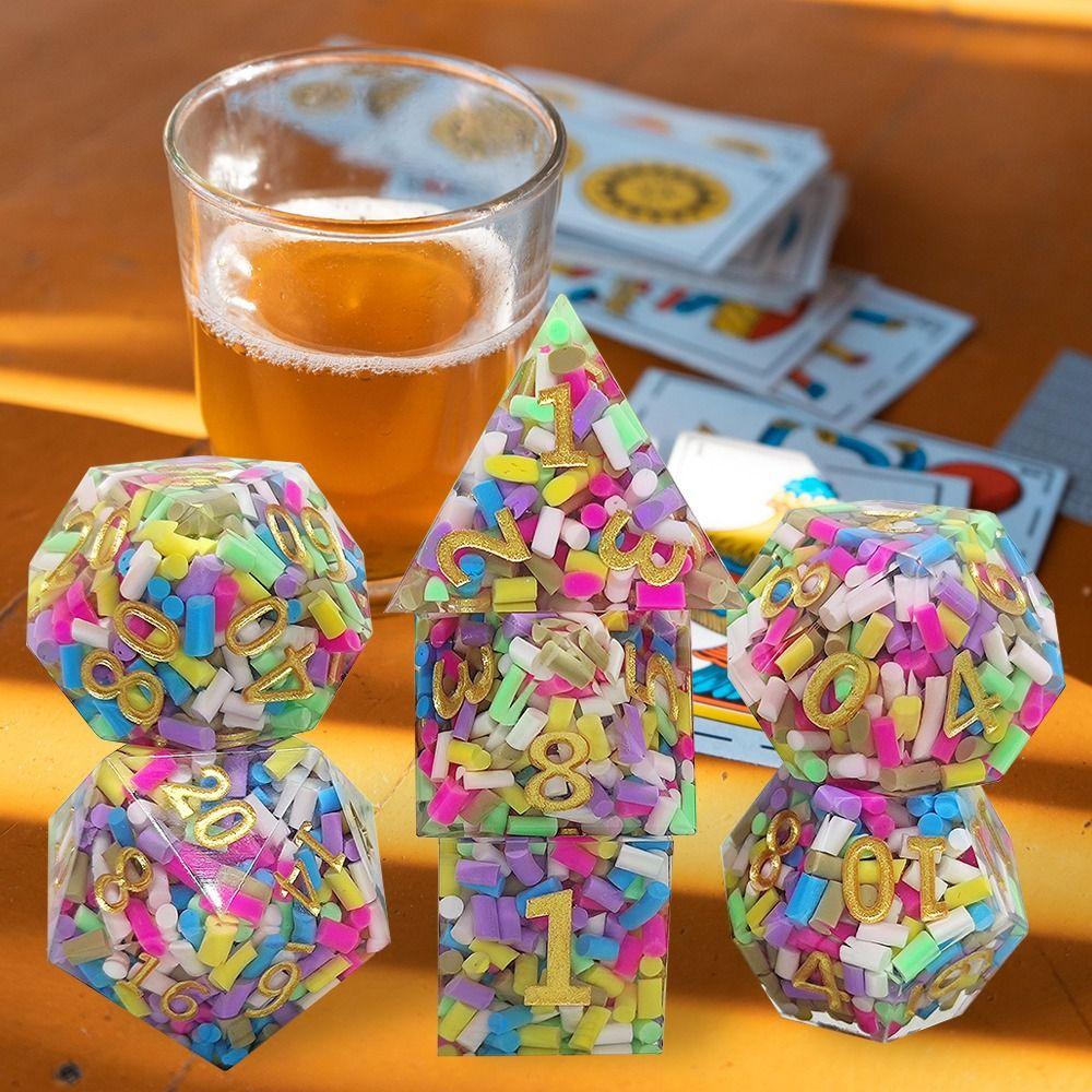 Buy D&d DND D6 D8 D10 D12 D20 Multifaceted Dices Transparent Dice Set ...