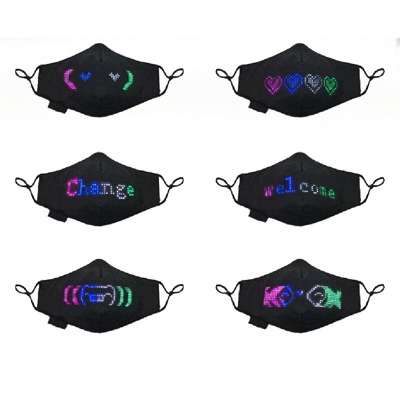 Buy LED Mask Programmable Message Display Face Mask App Controlled USB ...