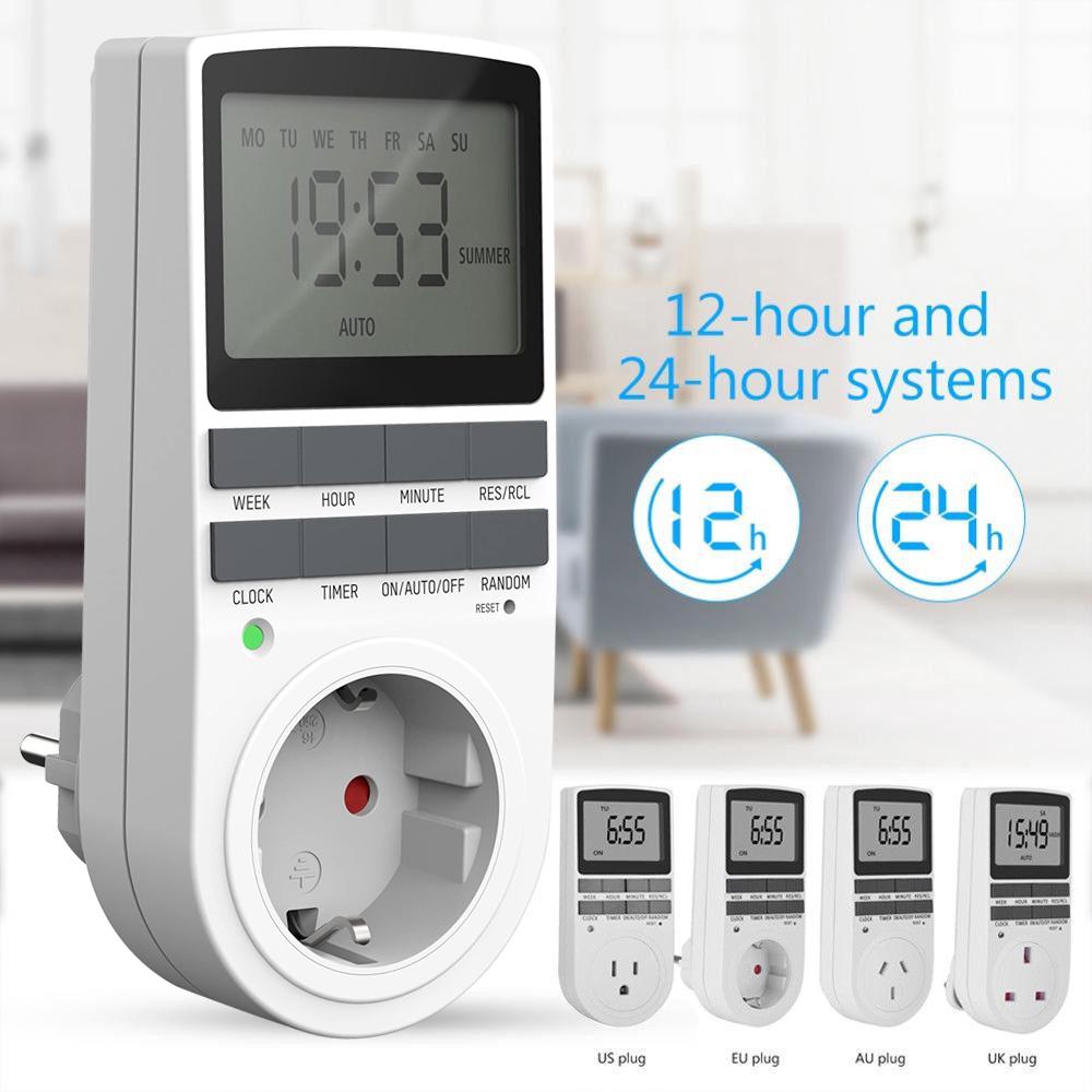 Buy 12/24 Hours/7 Days Electronic Digital Timer Switch Home Kitchen ...