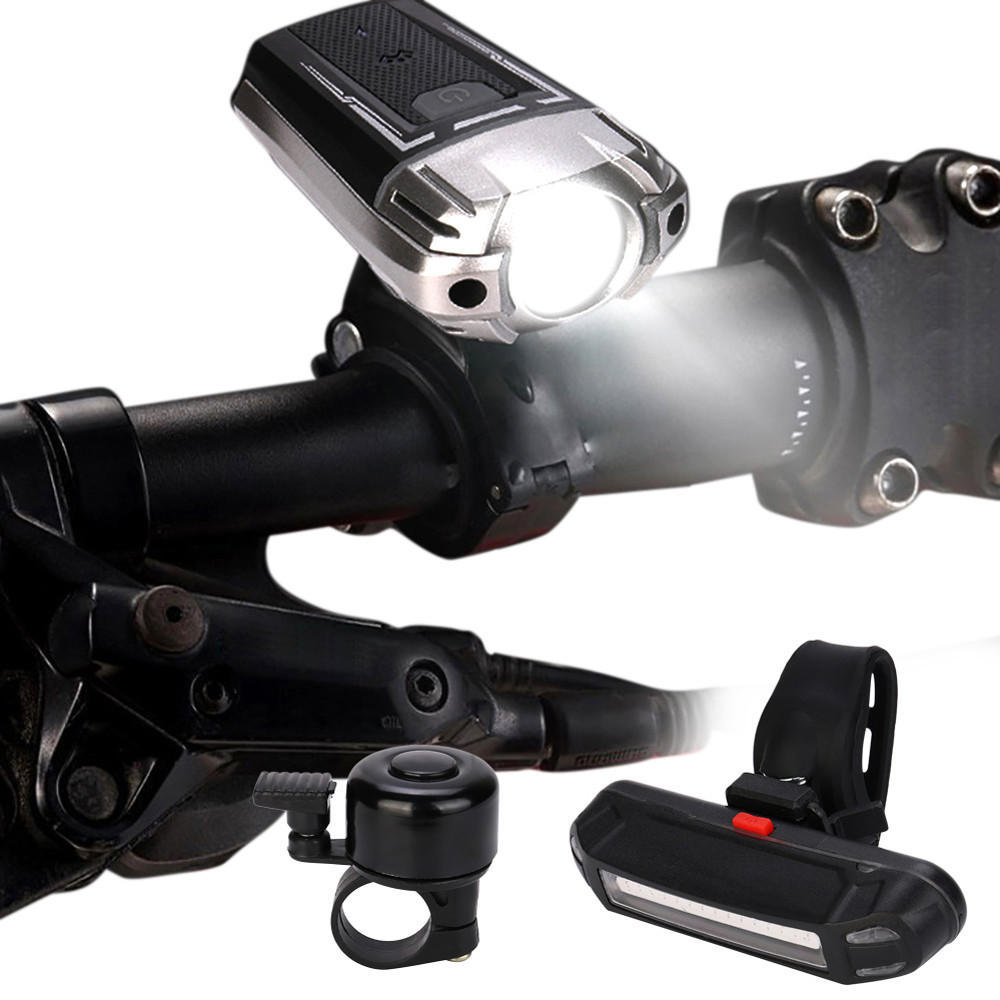 Buy USB Rechargeable LED Bicycle Bright Bike Front Headlight and Rear ...
