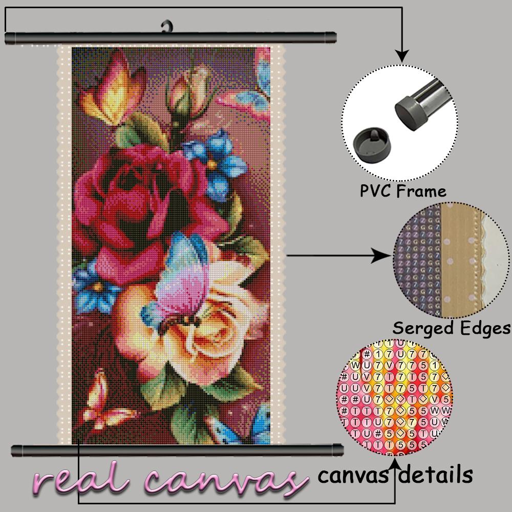 Cheap 5D DIY Frame Diamond Painting Red Flower Full Square Round New ...
