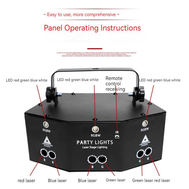 9 Eyes RGB Party Lights Stage Light LED DJ Lights Pattern Strobe Lights ...