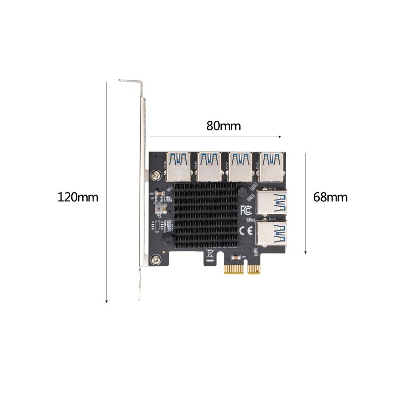 Buy PCIE 1 to 6 USB 3.0 Extender PCI Express Multiplier Adapter PCI-E 1 ...