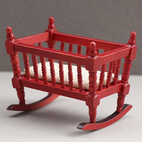 Buy 1:12 Mini Cradle Mold High Saturation Exquisite Baby Crib Dolls ...