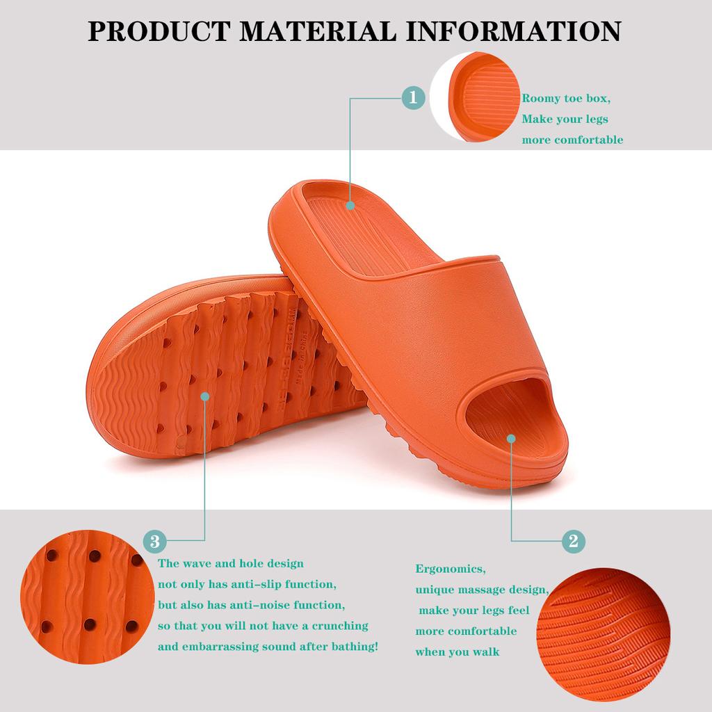 Buy Men Women Couple Thicken Summer Slippers Female Solid Color Home ...